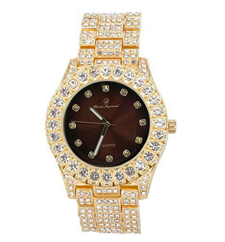 Charles Raymond Blinged Out Round Metal Mens Color on Blast Hip Hop ...