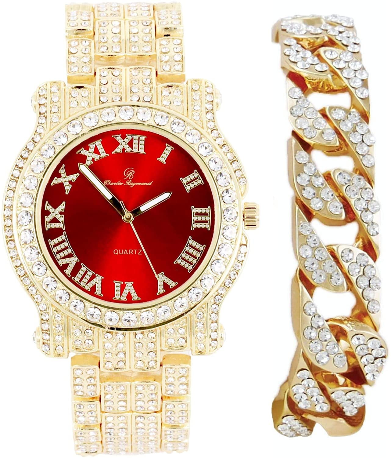 Charles Raymond Blinged Out Ultimate Gold Hip Hop Iced-out Royalty Mens ...