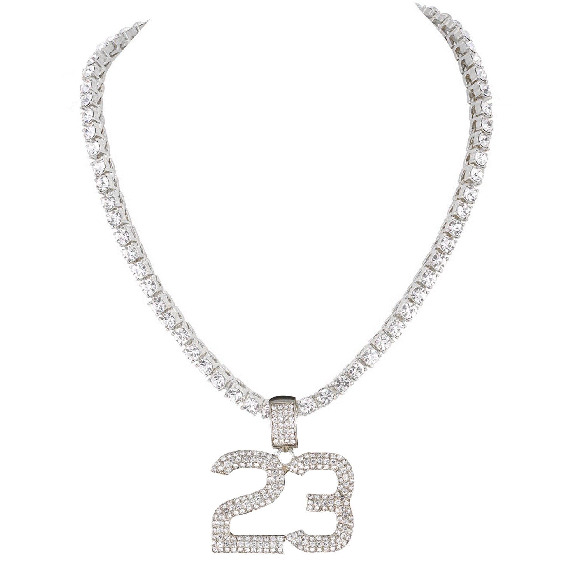 Charles Raymond Iced Out 23 Pendant on Tennis Chain for Men or Women ...