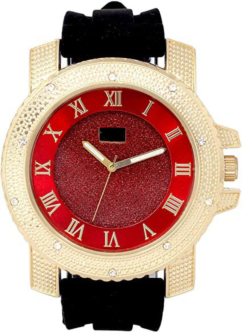Charles Raymond Iced out Oversized Hip Hop Bullet Rubber Band Mens ...