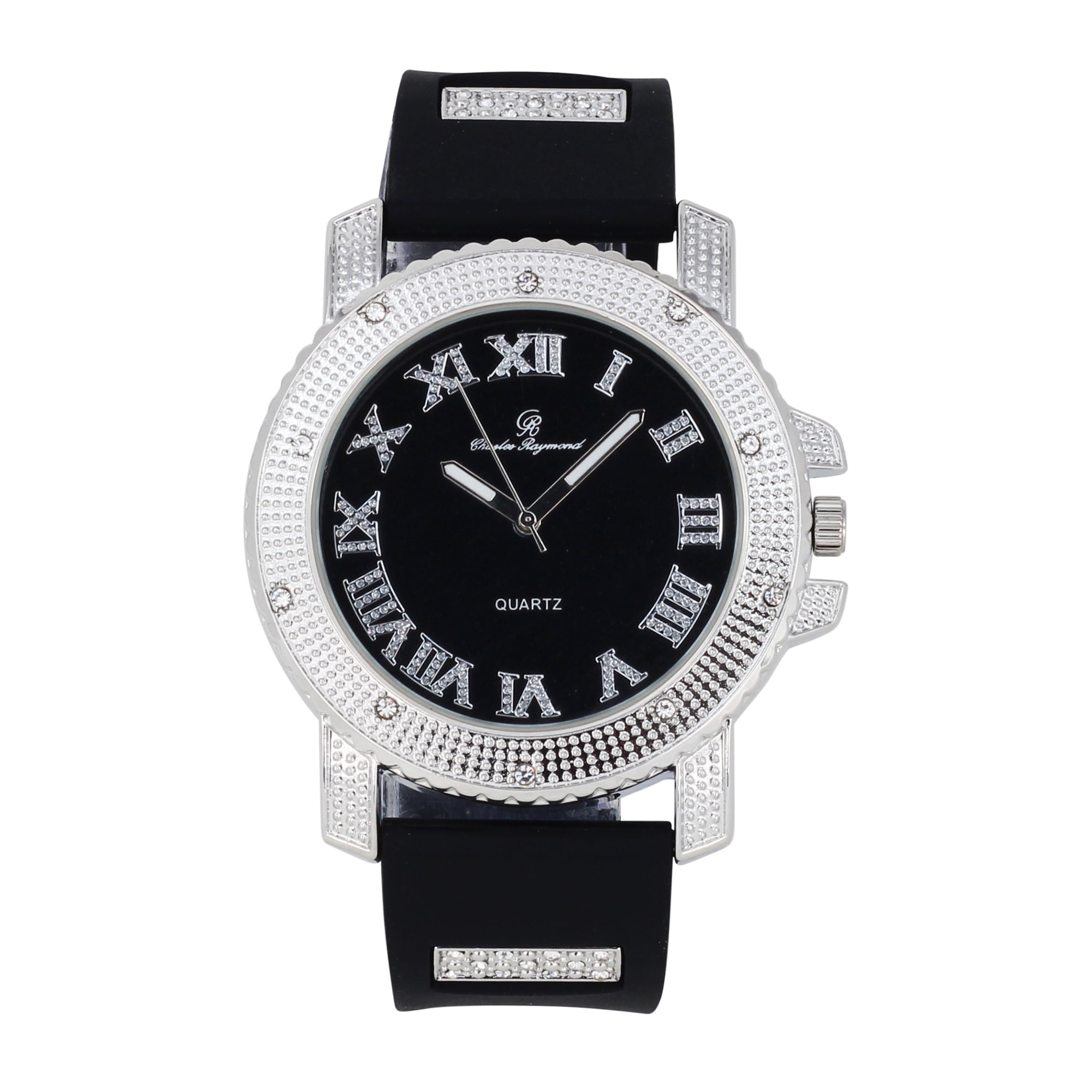 Charles Raymond Iced Oversized Hip Hop Bullet Rubber Band Mens Watch ...