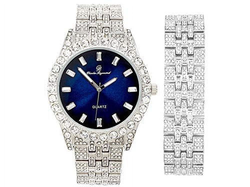 Charles Raymond Mens Watch w/Matching Iced Rolly Hip Hop Bracelet-Big ...