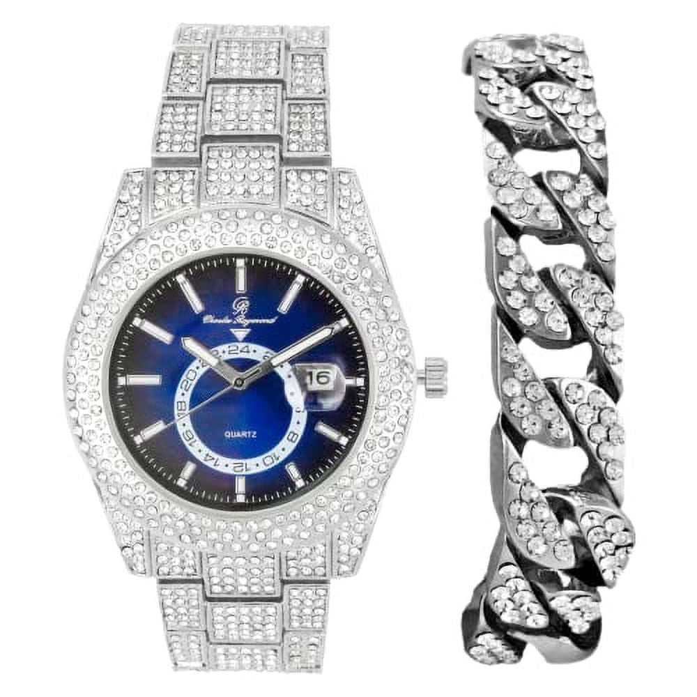 Charles Raymond Minimalist Designer Iced Out Watch with Date Window on ...