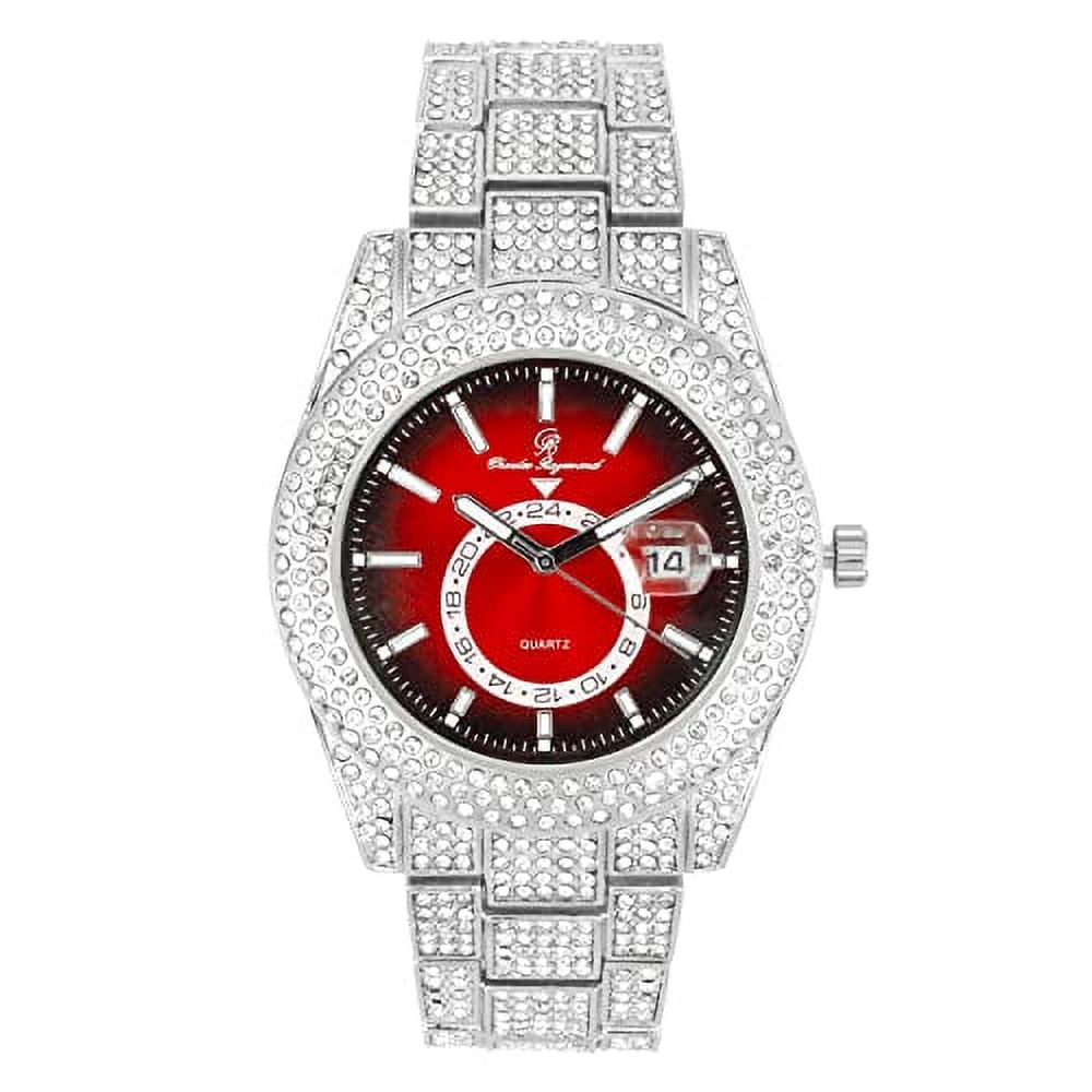 Charles Raymond Minimalist Designer Iced Out Watch with Date Window on ...