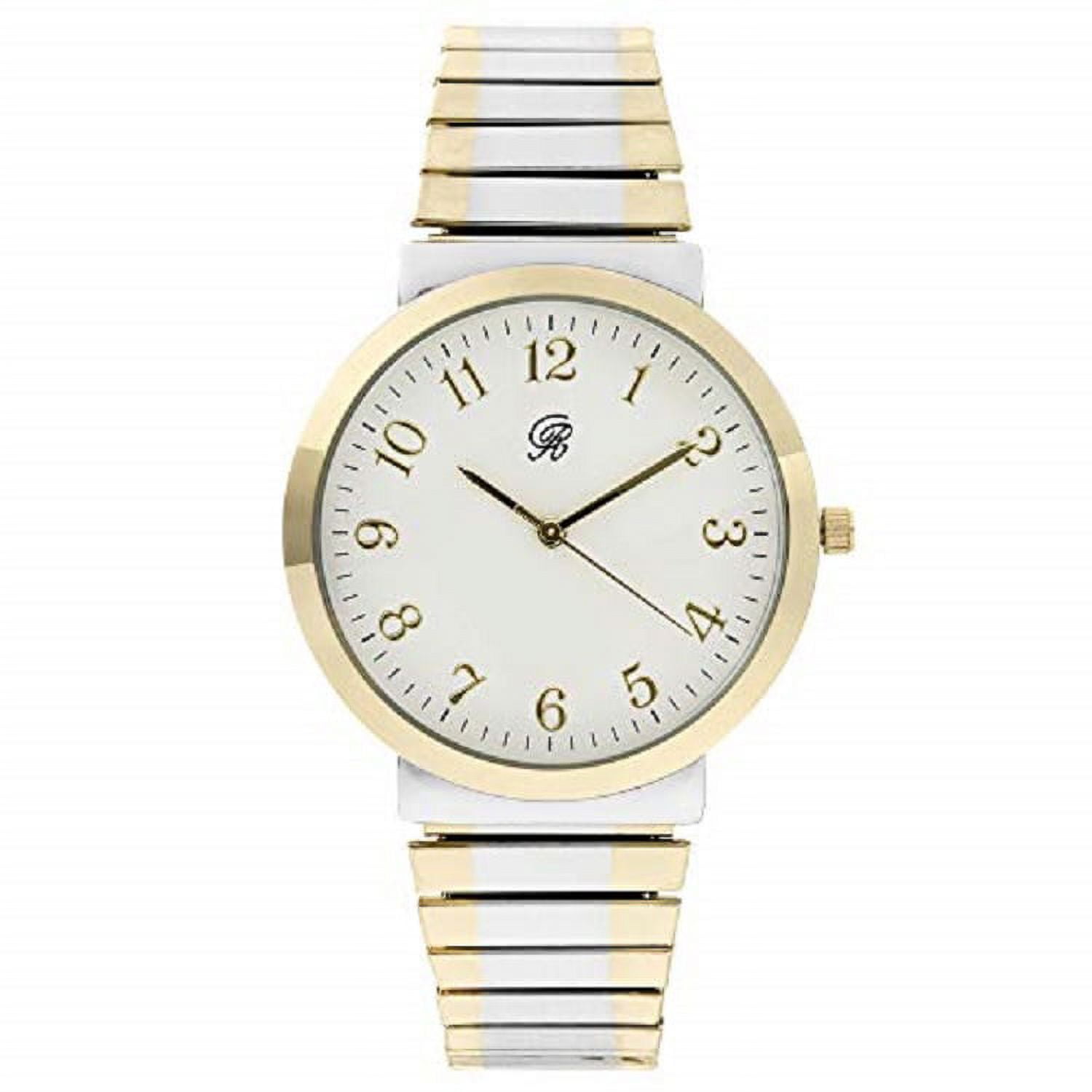 Charles Raymond Unisex Gold 8" Stretch Band Classic, Easy Reader Watch ...