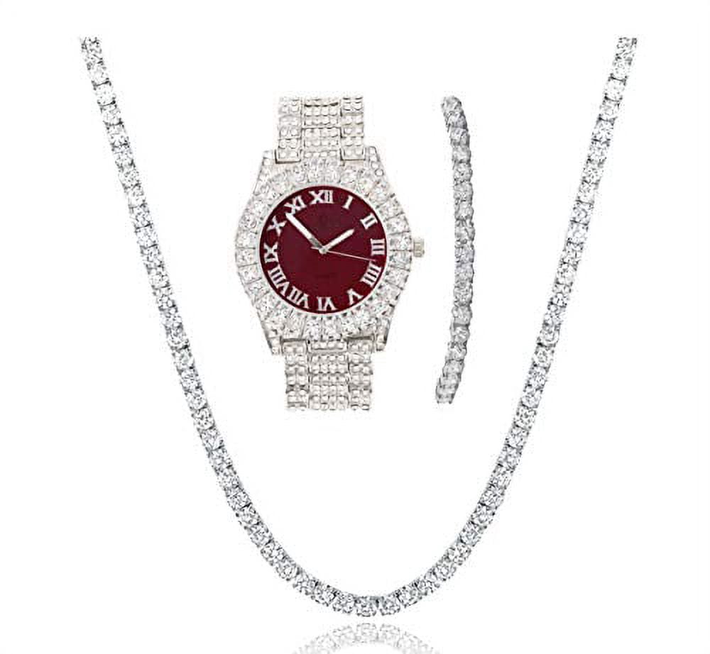 Charles Raymond Women's Big Rock Colored Dial with Roman Numerals Fully ...