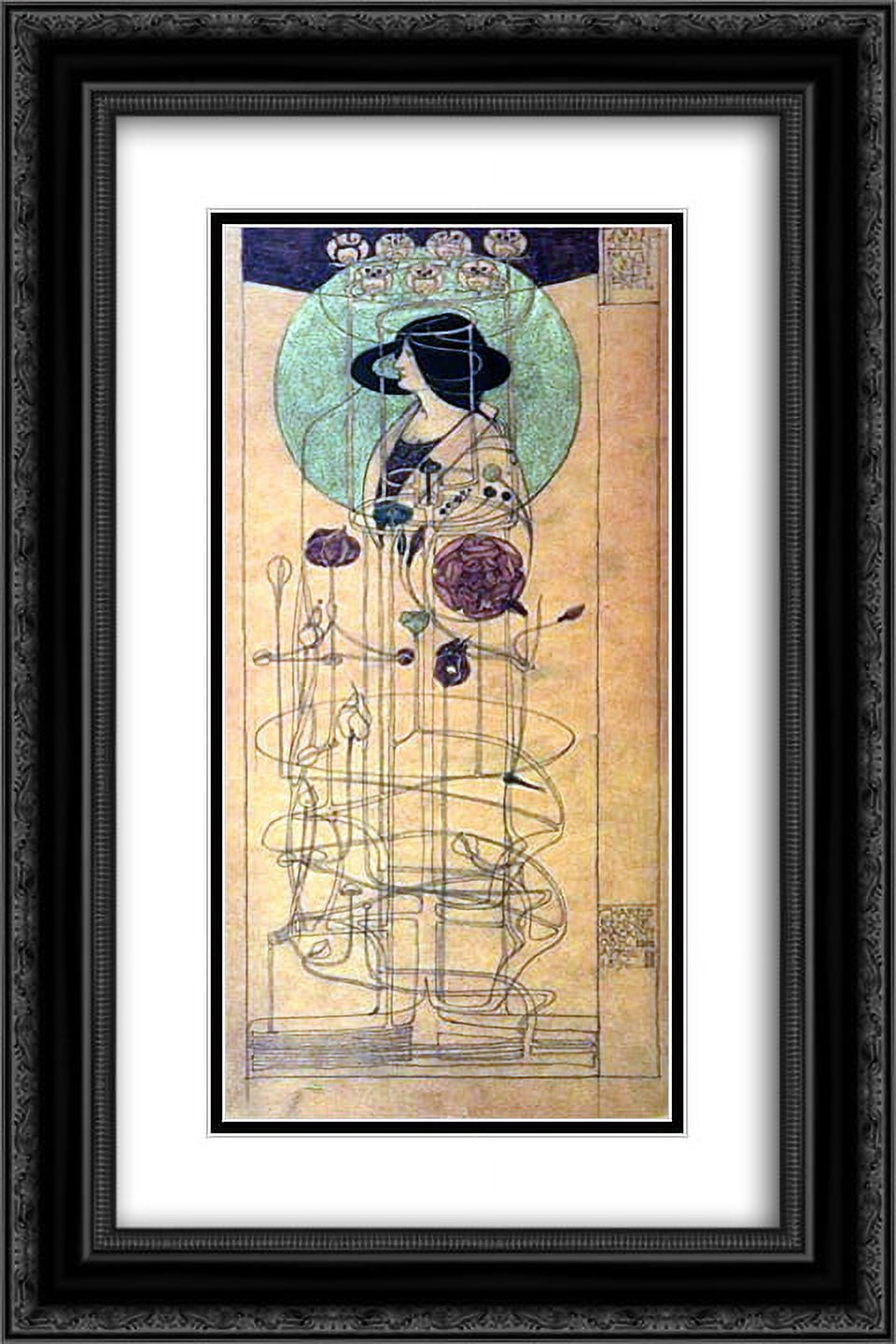 Charles Rennie Mackintosh 2x Matted 16x24 Black Ornate Framed Art Print ...