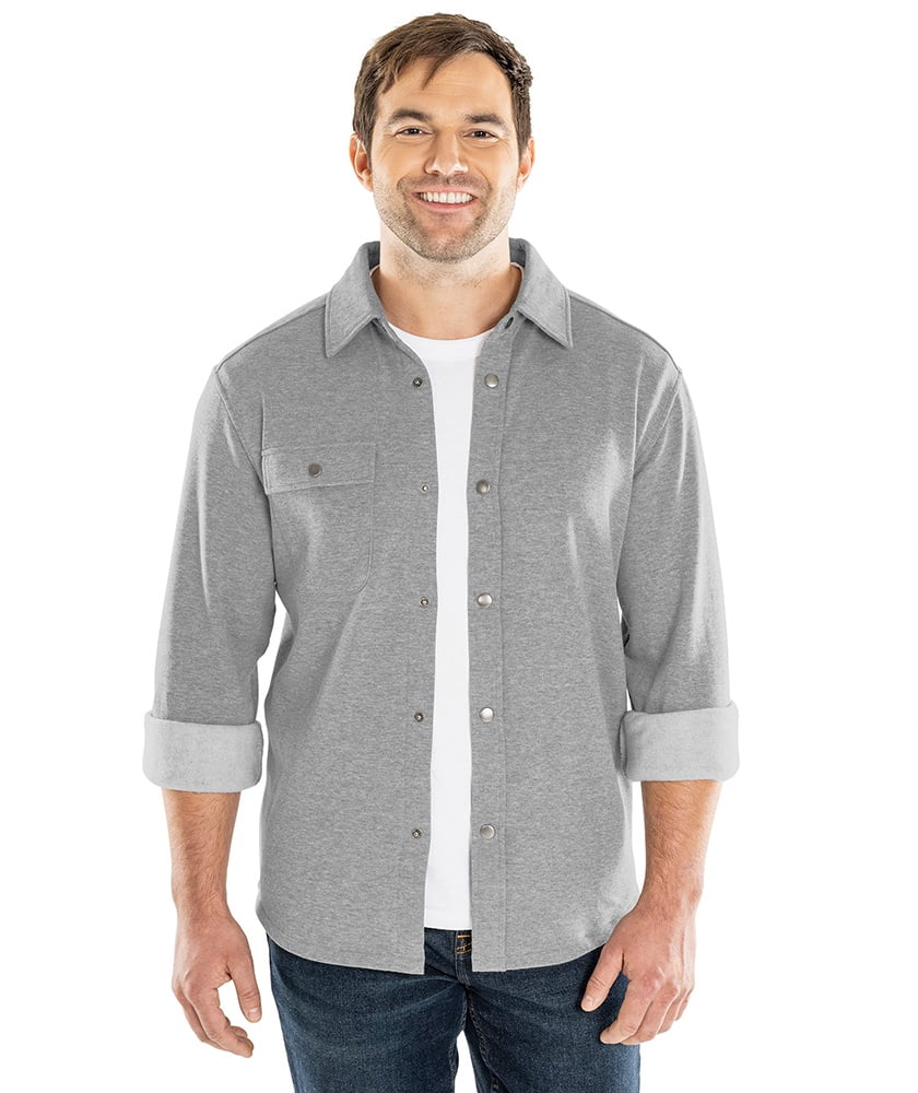 Charles River Apparel 1485 Hyannis Snap Shacket-Heather Grey-XS ...