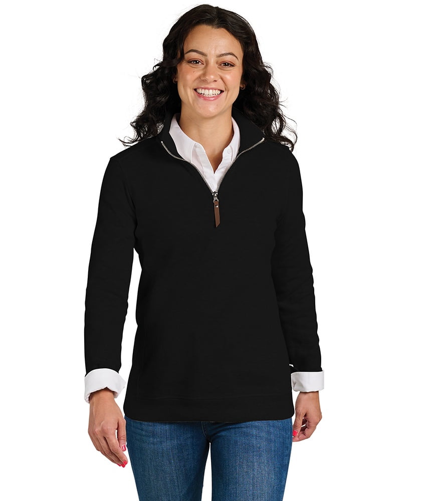 Charles River Apparel 5411 Women's Hudson Quarter Zip Pullover-Black ...
