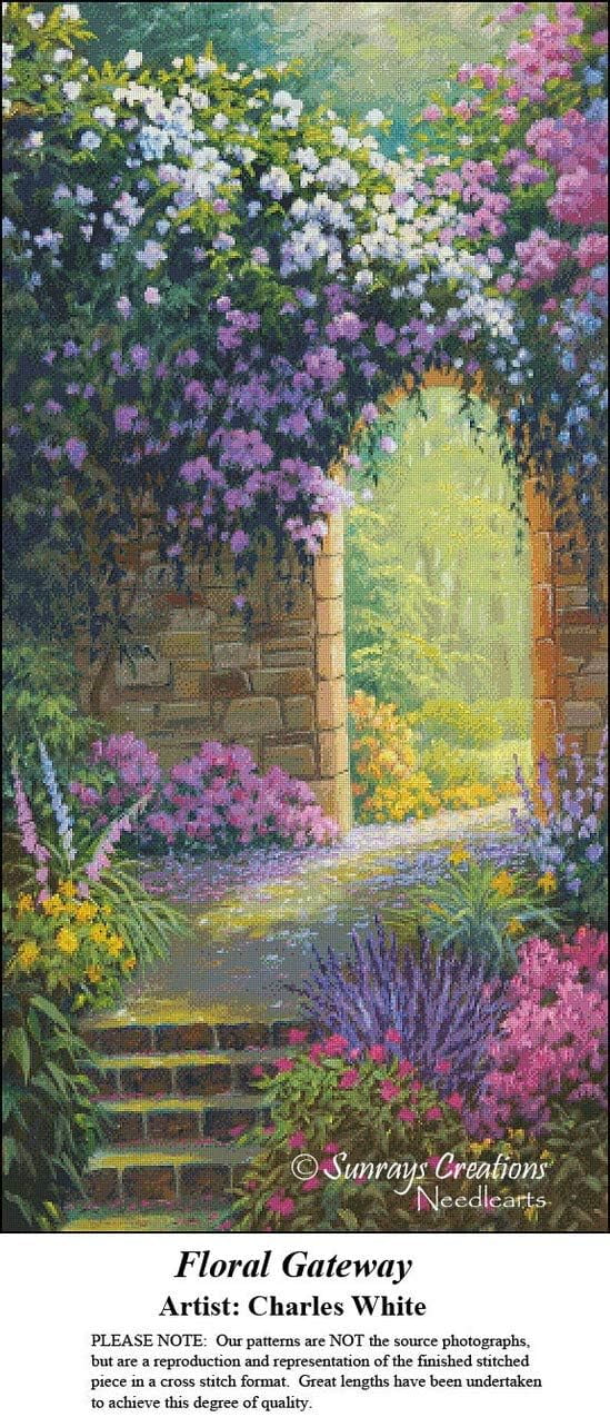 Charles White Cross Stitch Patterns | Floral Gateway (Pattern Only, You ...