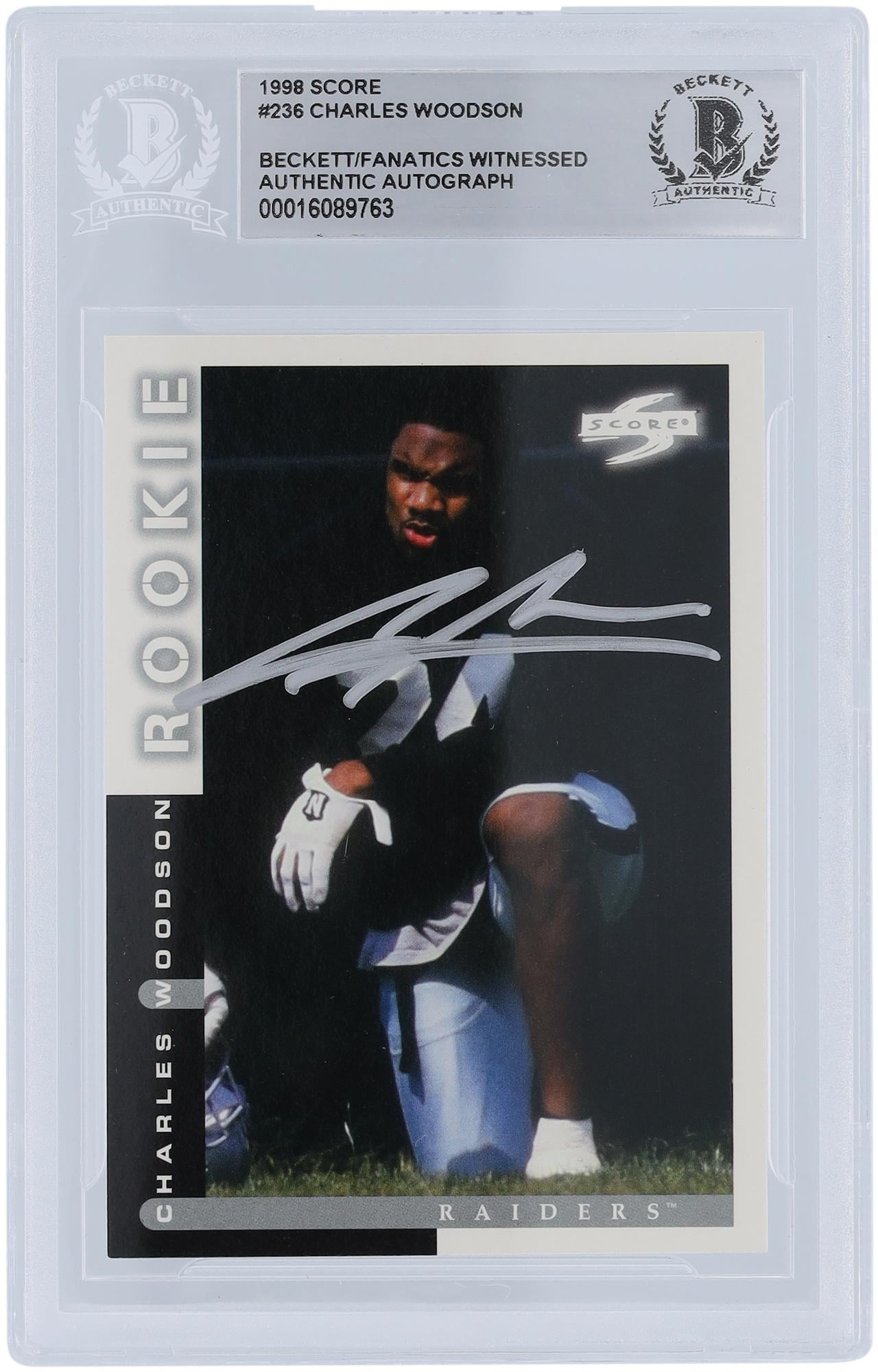Charles Woodson Oakland Raiders Autographed 1998 Score Series 1 Silver ...