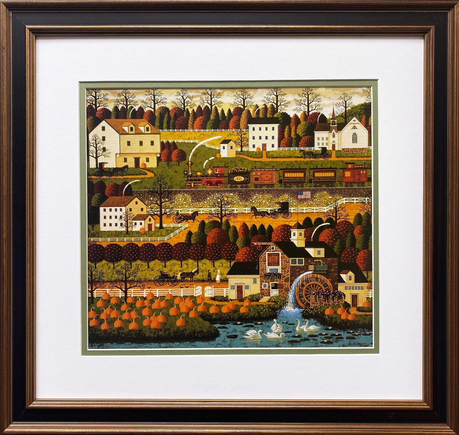 Charles Wysocki "Honey Pumpkin Valley" New CUSTOM FRAMED Art Generic ...