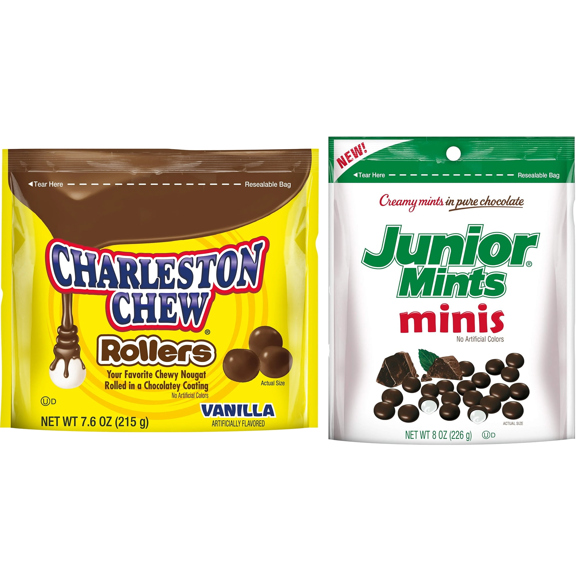 Charleston Chew & Junior Mints Mini Rollers, Milk Chocolate Covered ...