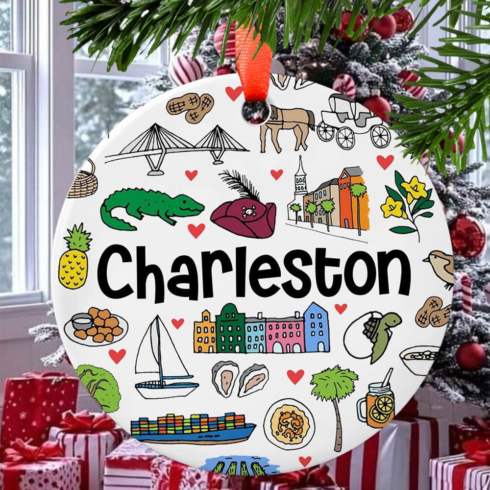 Charleston Christmas Ornament, Ceramic/Acrylic Ornament, Keepsake for ...