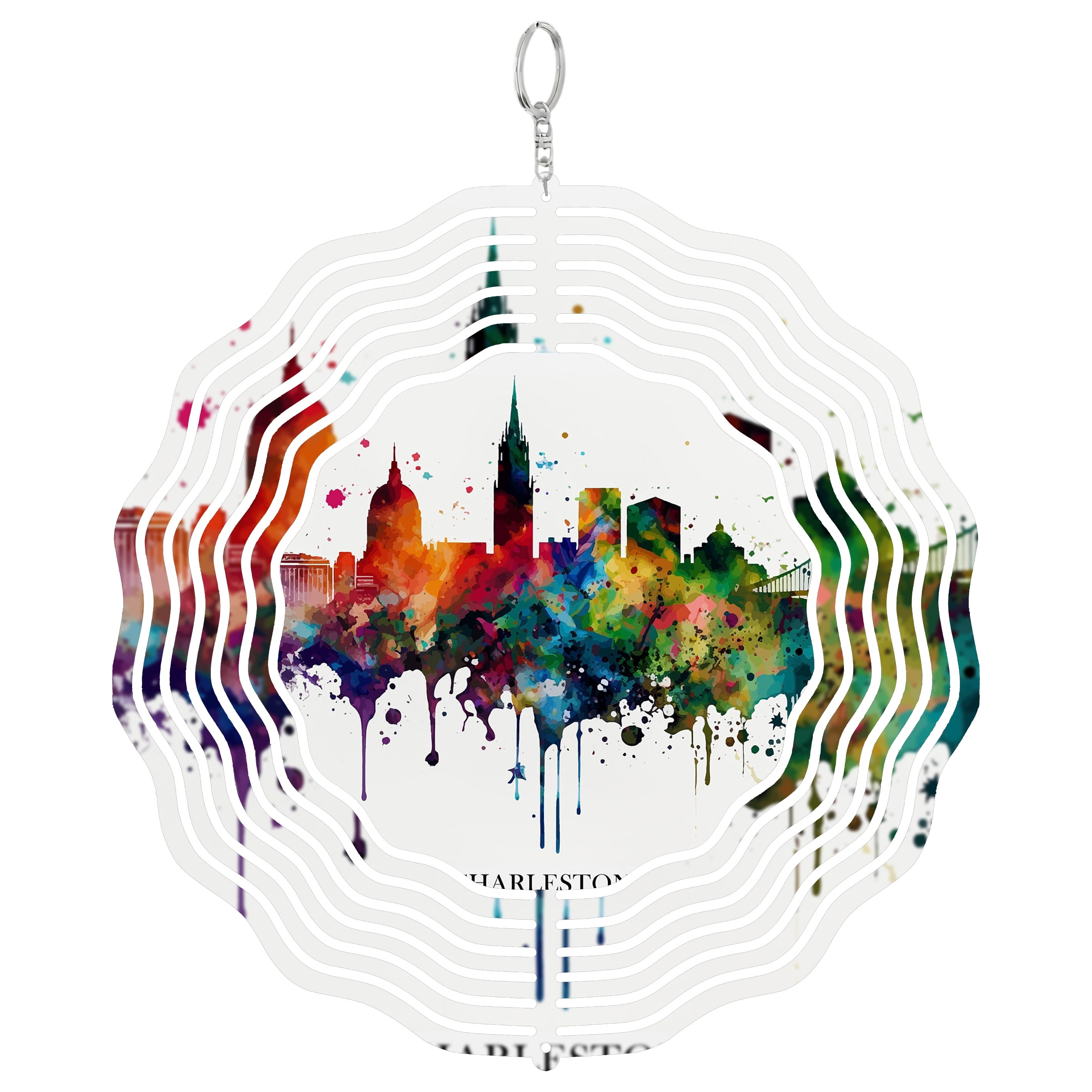 Charleston SC Skyline 3D Wind Spinner Kinetic Yard Art Hanging ...