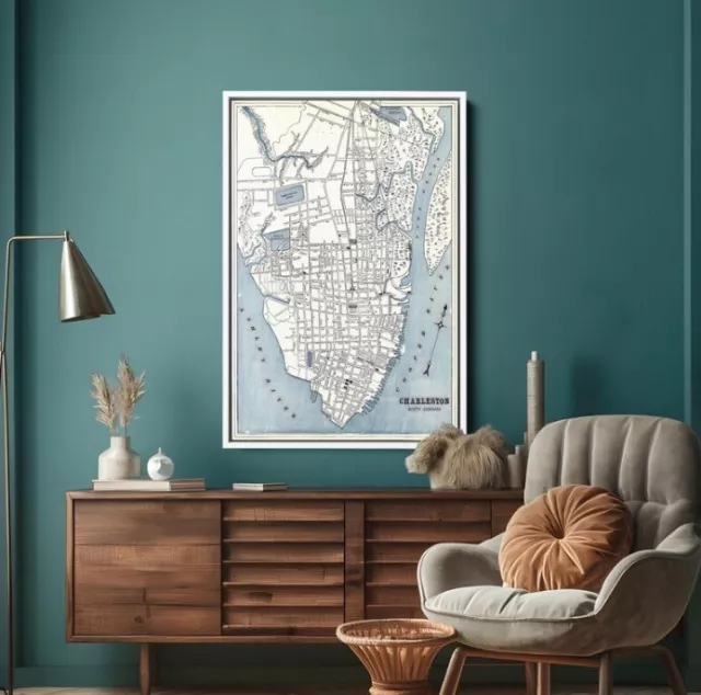 Charleston Sc Map Poster, South Carolina Map NO FRAMED POSTER Home ...