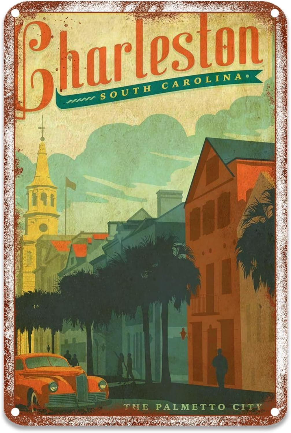 Charleston South Carolina Tin Signs Wall Art Decor Plaque Poster for ...