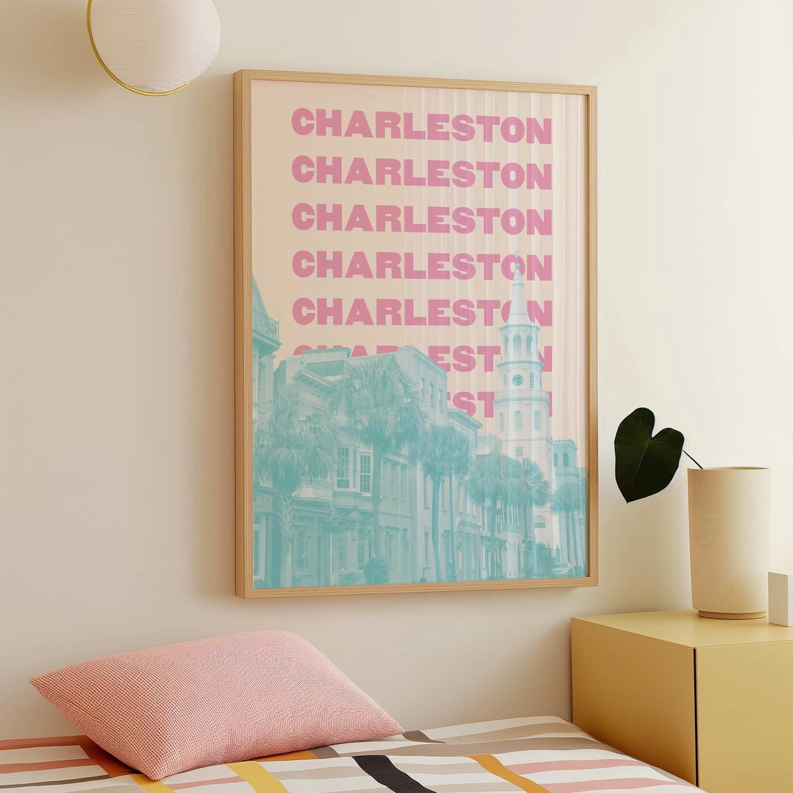 Charleston Travel Poster South Carolina Cute Trendy Wall Art Preppy ...