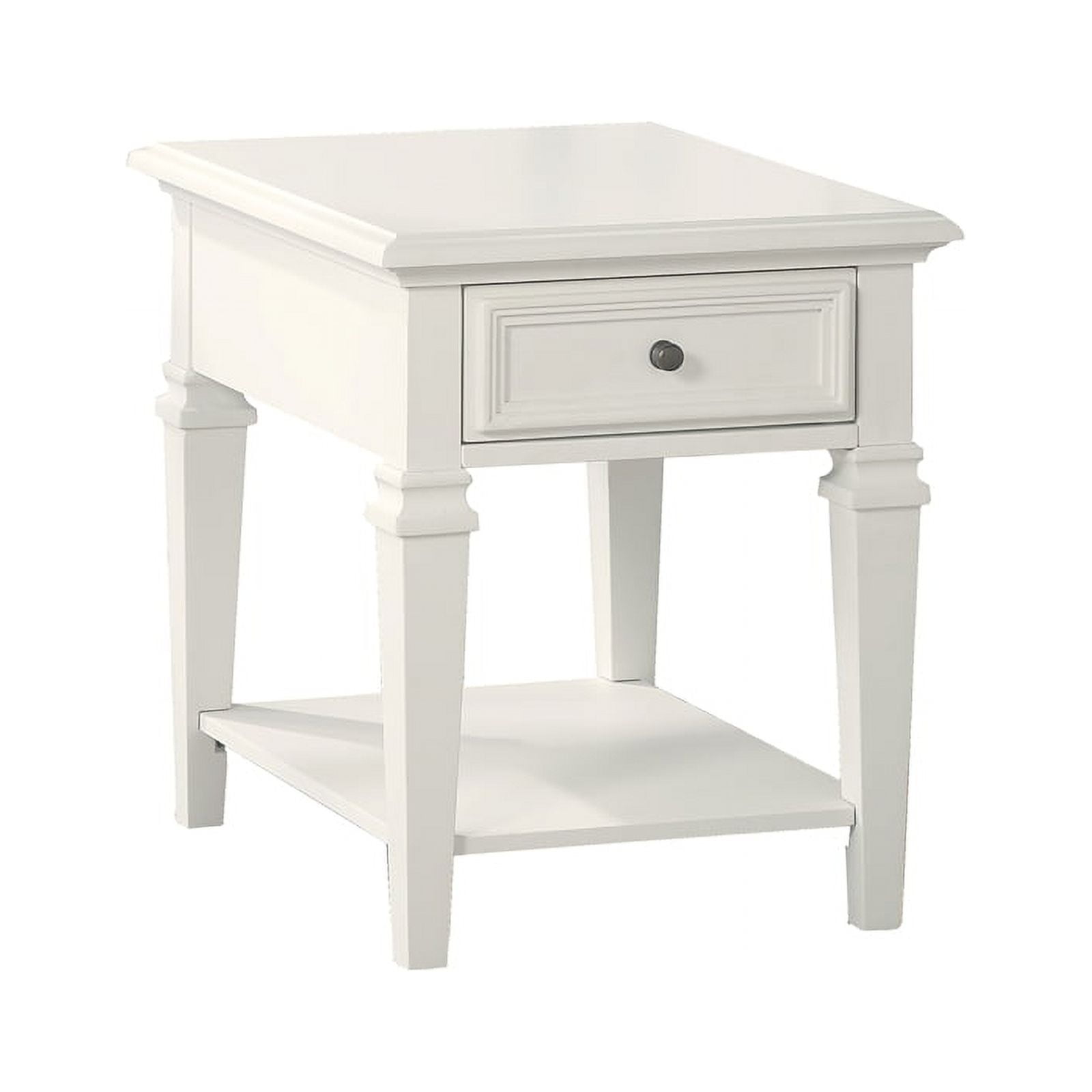 Charlestown Modern Farmhouse Soft White Wood End Table - Walmart.com