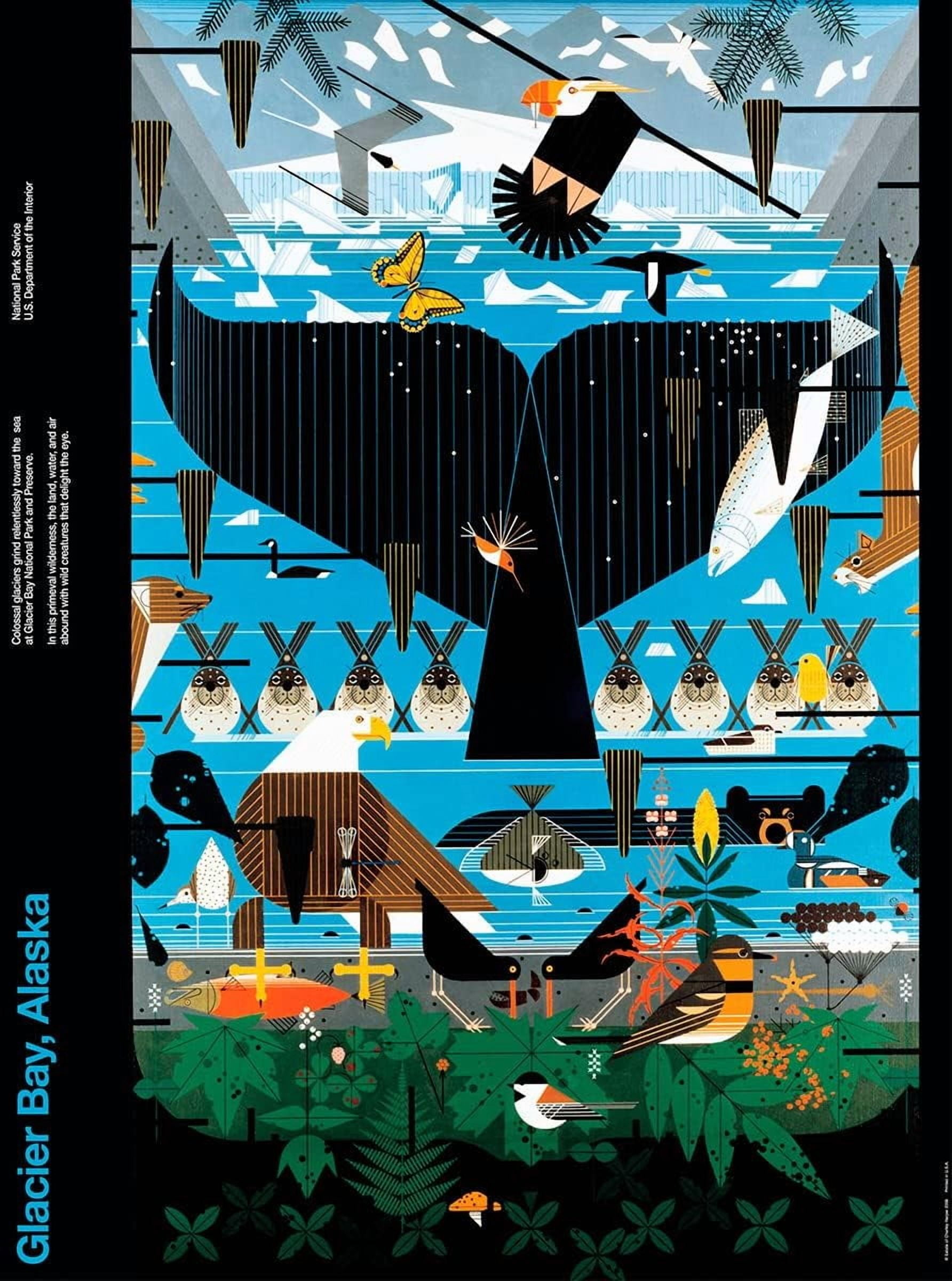 Charley Harper Poster "Glacier Bay" - Walmart.com