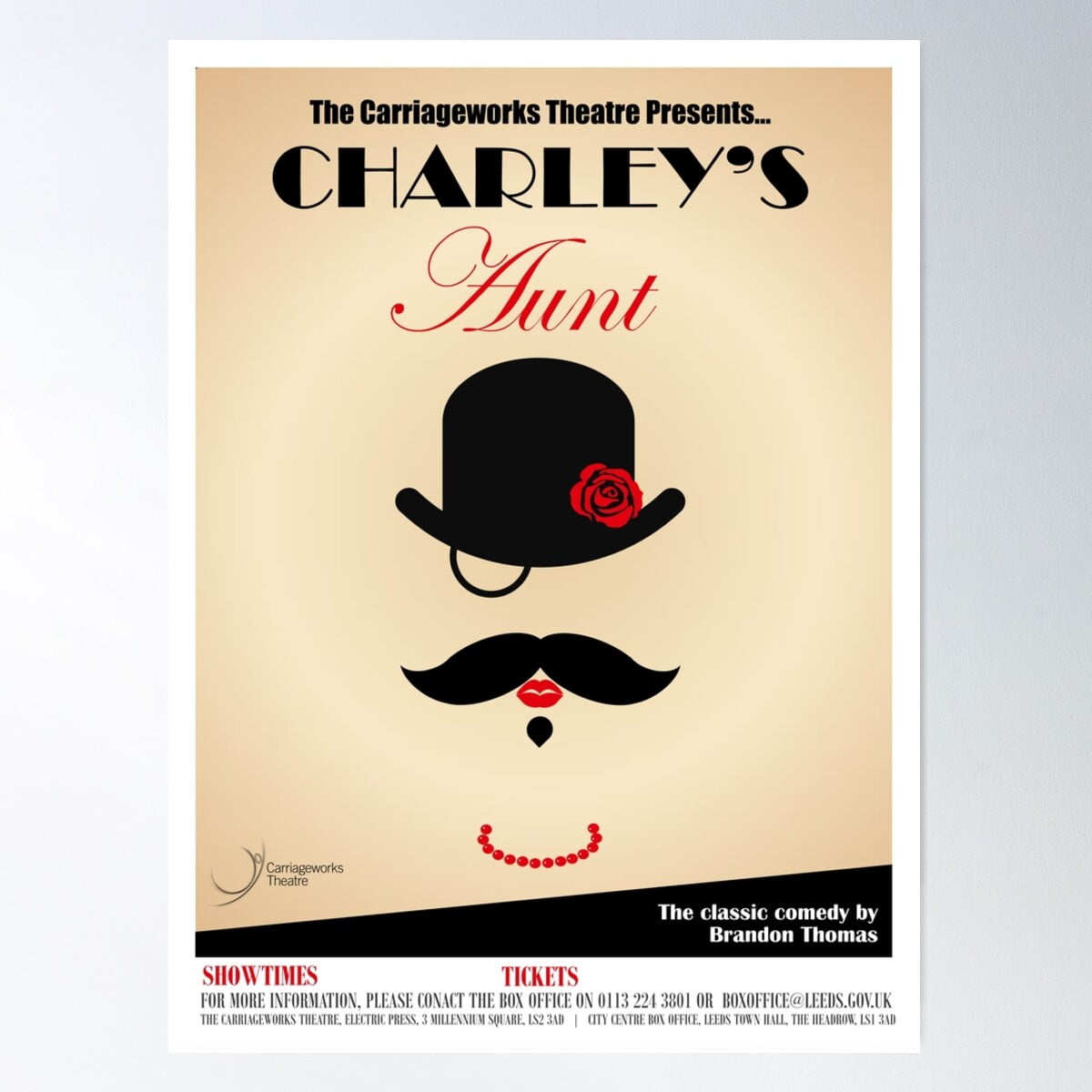 Charley'S Aunt Theatre Poster Poster Wall Art, Modern Wall Decor For ...