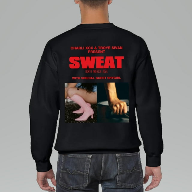Charli Xcx And Troye Sivan Sweat 2024 Tour Sweatshirt Back Side Charli Xcx 2024 Concert Shirt
