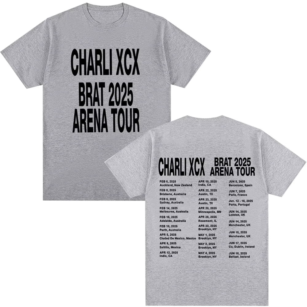 Charli Xcx Brat 2025 Arena Tour T-Shirt Unisex Short Sleeve Round Neck ...