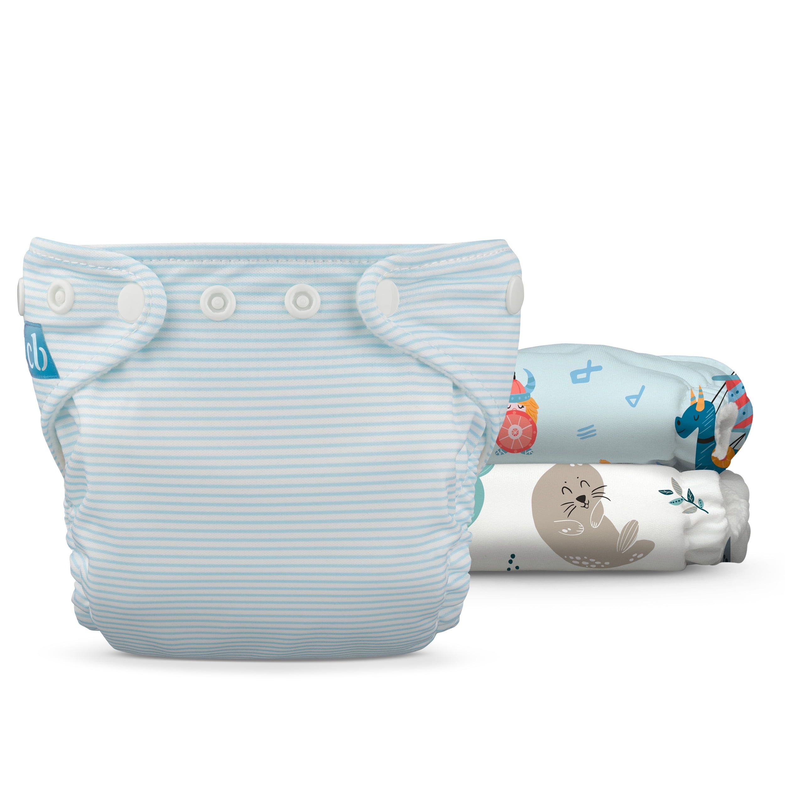 Charlie Banana Newborn Reusable Cloth Diapers, Multi-Color, Fleece ...