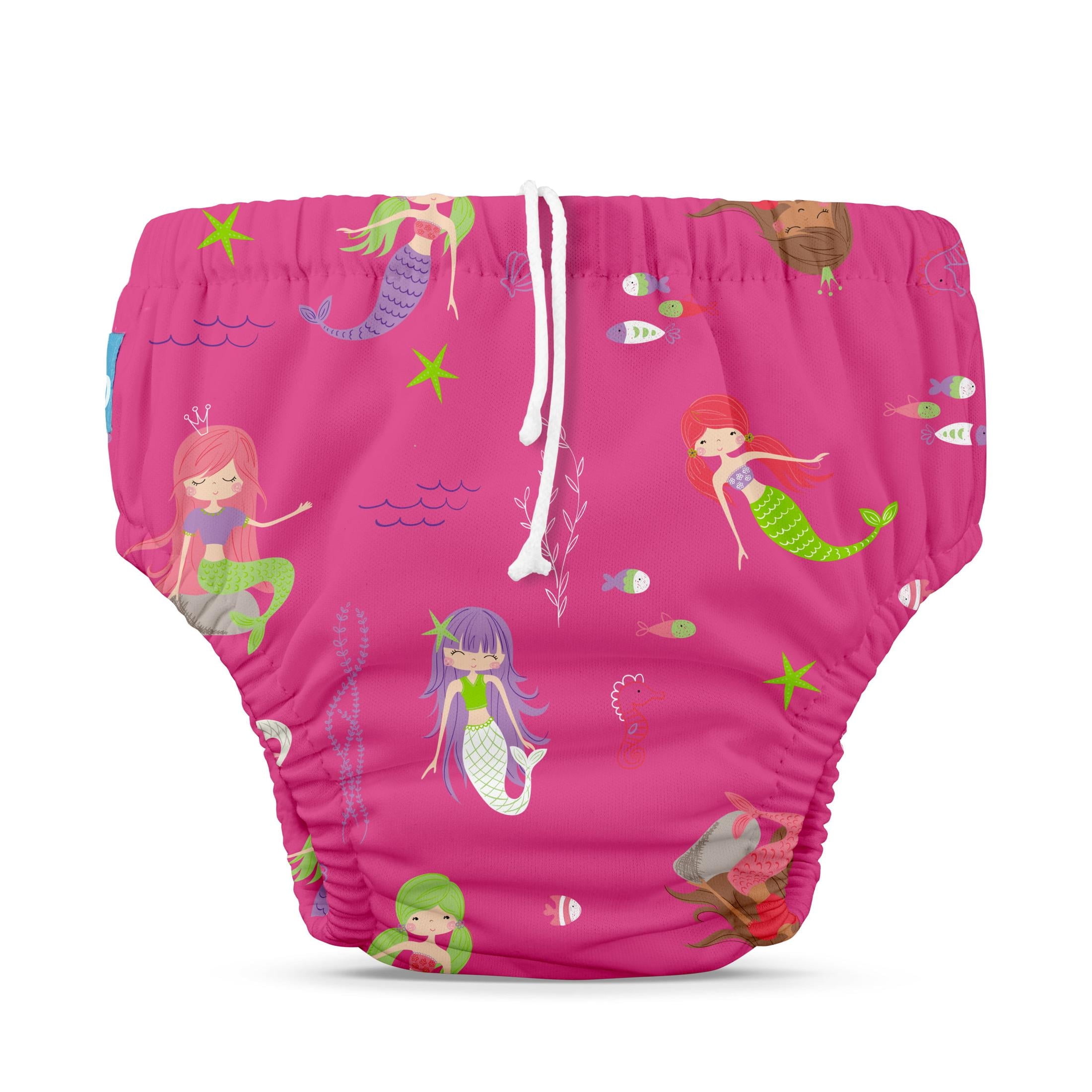 Charlie Banana Reusable Swim Diaper Drawstring Multi-Color Mermaid Zoe ...