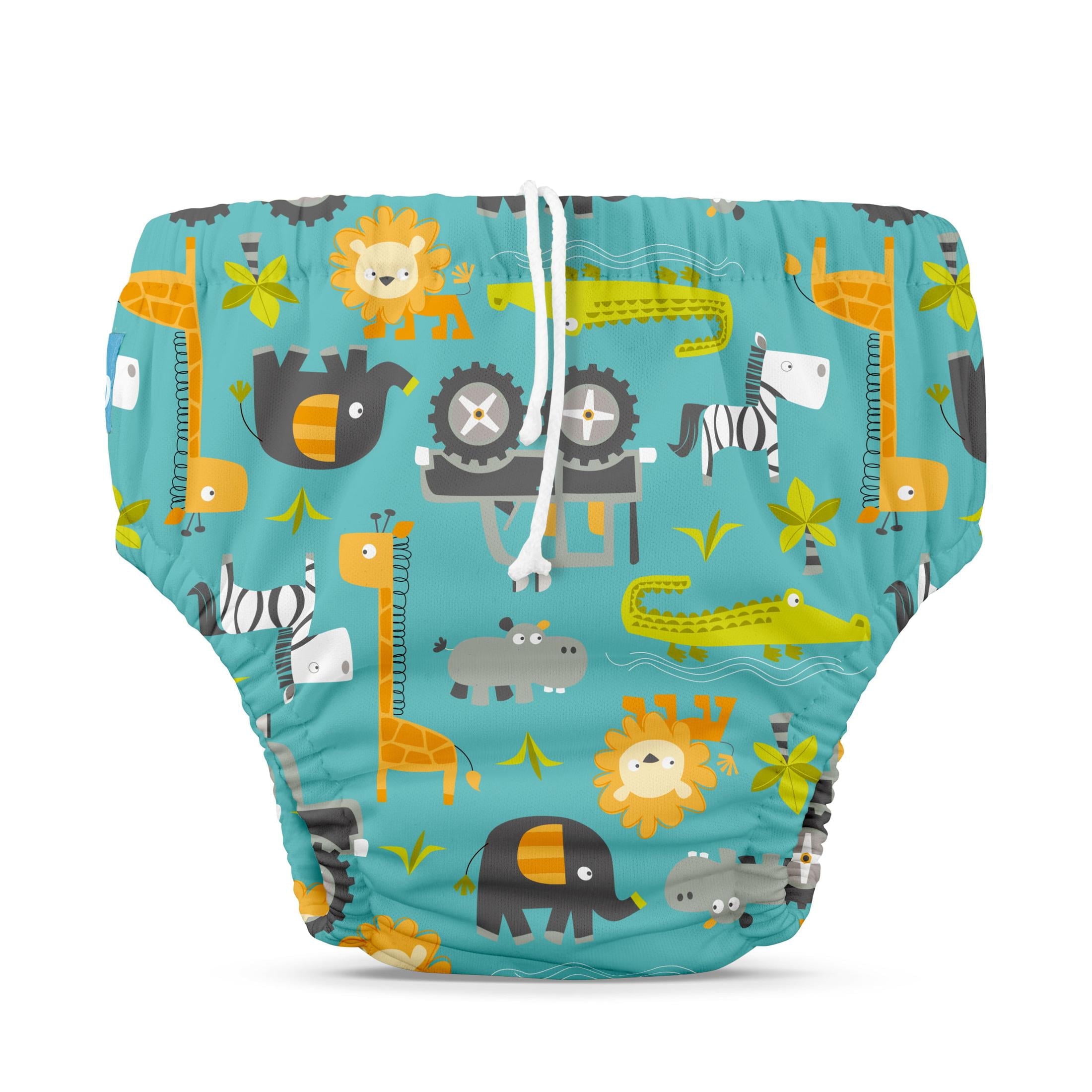 Charlie Banana Reusable Swim Diaper Drawstring Multicolor Gone Safari ...