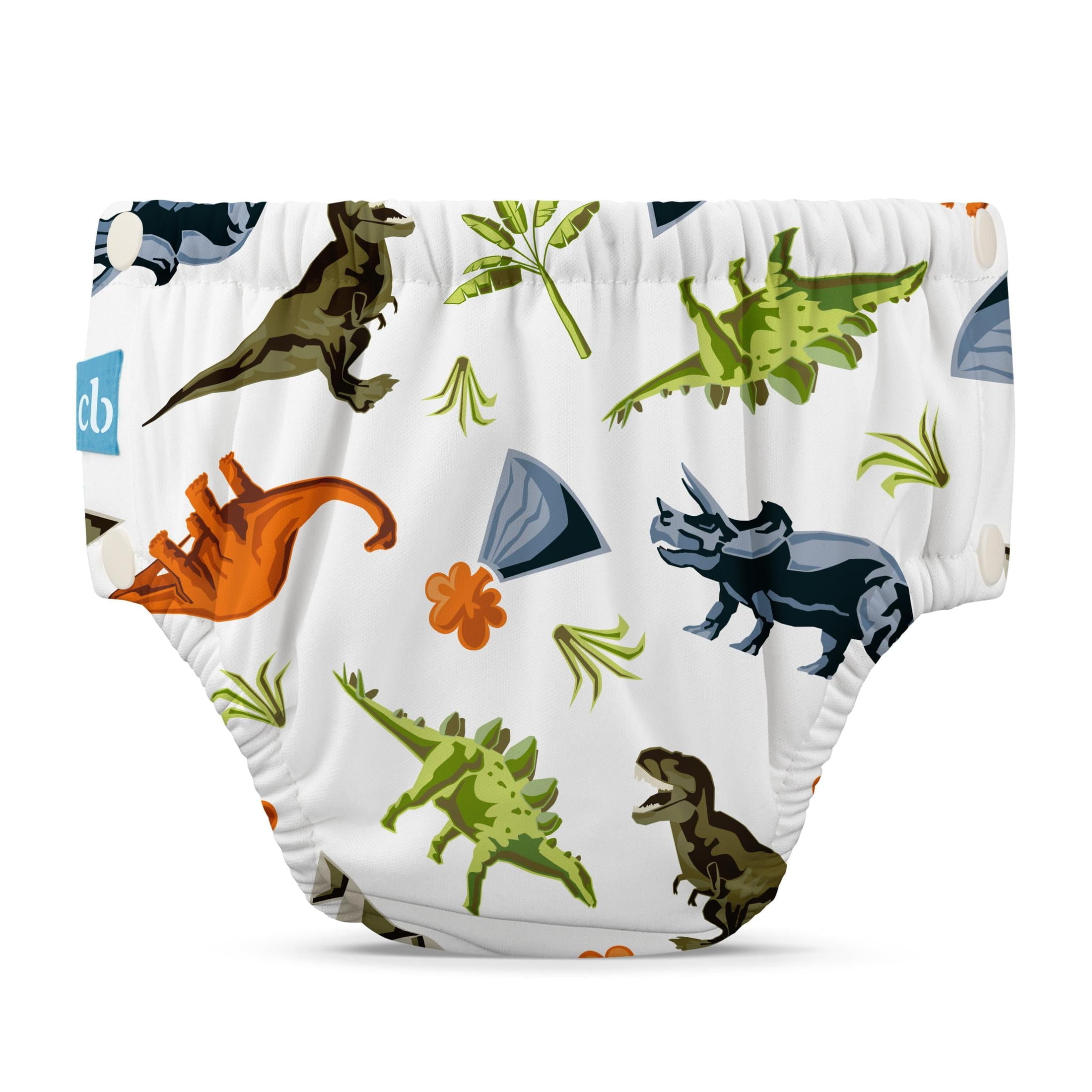 Charlie Banana Reusable Swim Diaper Snaps Multi-Color Dinosaurs Size S ...