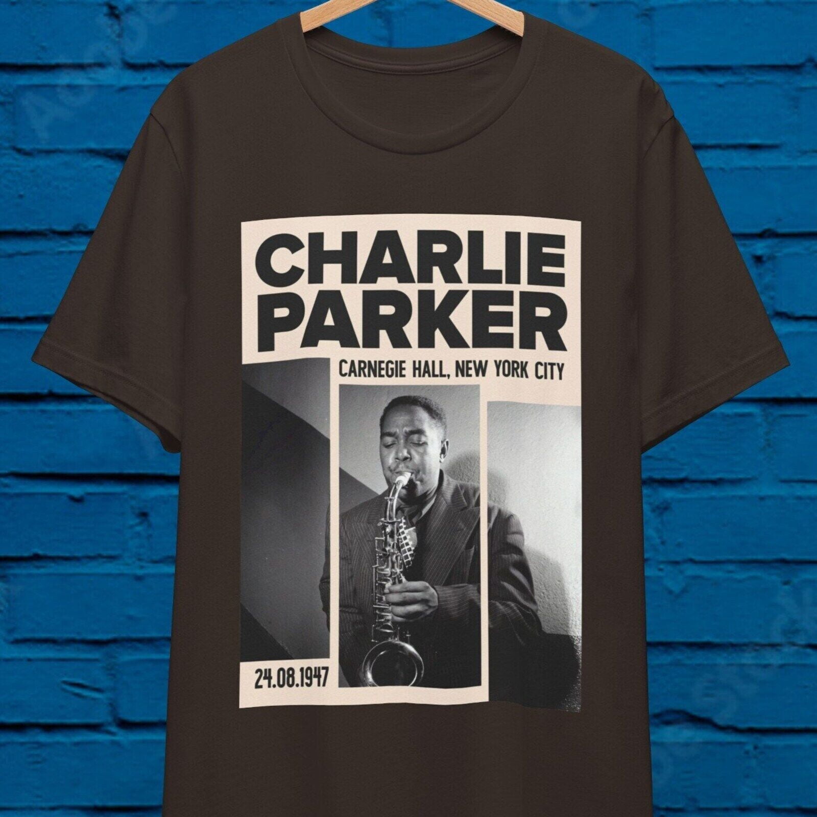 Charlie Bird Parker Shirt, Vintage Poster, Blues Jazz Fan, Book Lover ...