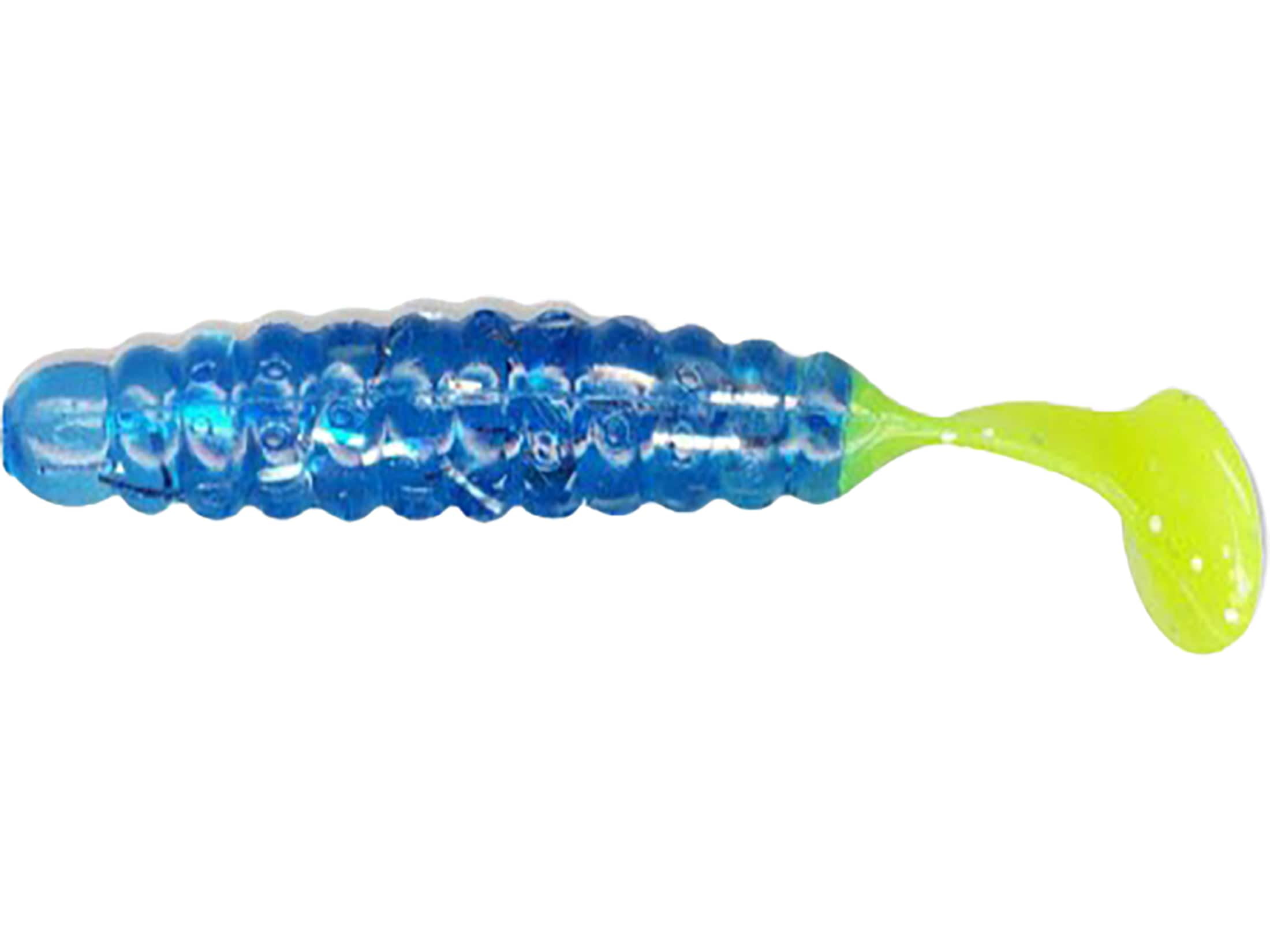 Charlie Brewer's Crappie Slider Grub Blue Ice/Chartreuse - Walmart.com