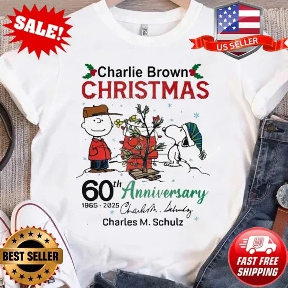 Charlie Brown Christmas 60th Anniversary 1965 2025 Graphic T-Shirt S ...