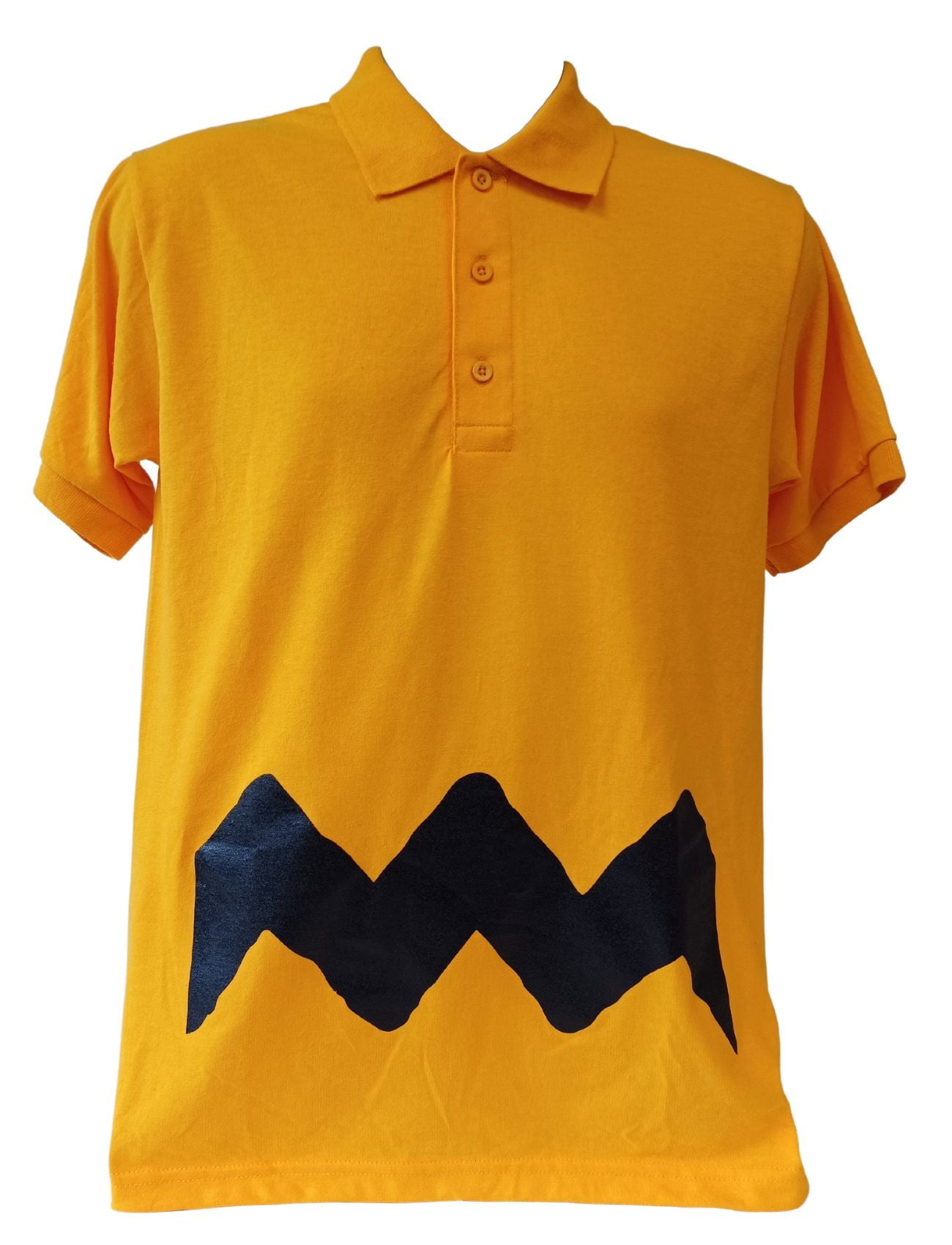 Charlie Brown Polo T-Shirt Peanuts Zig Zag Collar Costume Adult Mens ...