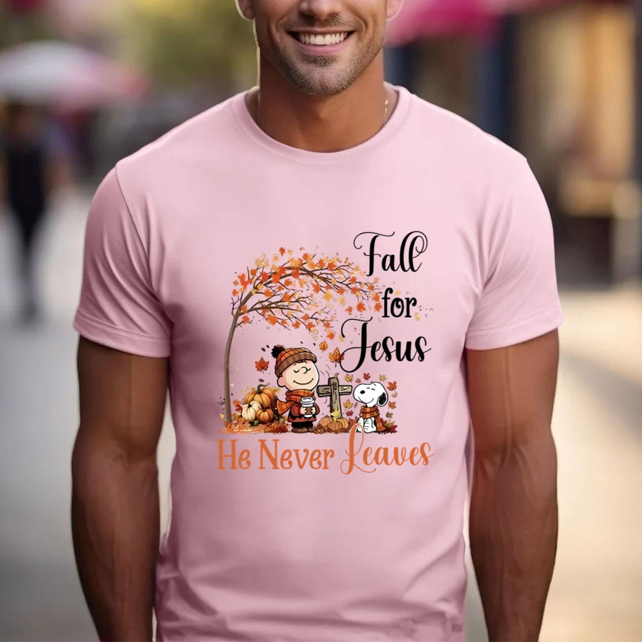 Charlie Brown Snoopy And Woodstock Fall For Jesus He Never Leaves 2024 ...