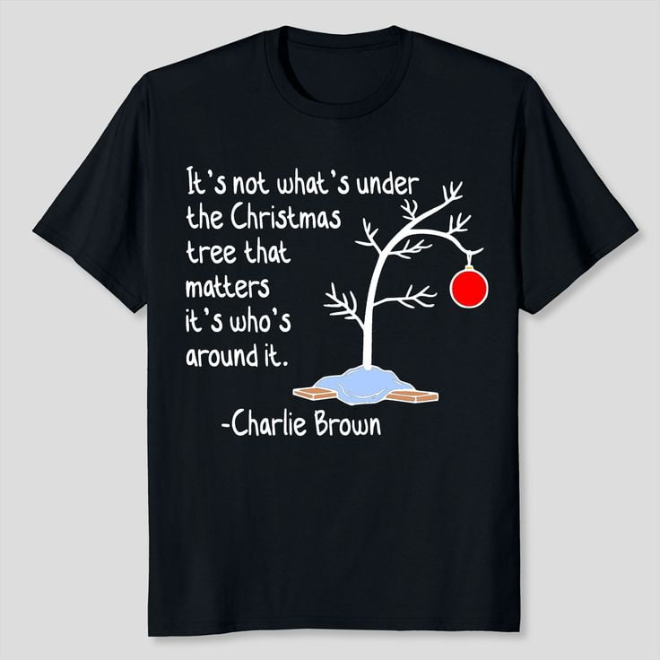 Charlie Brown X.mas Tree T-Shirt, It's Not What's Under The Tree T ...