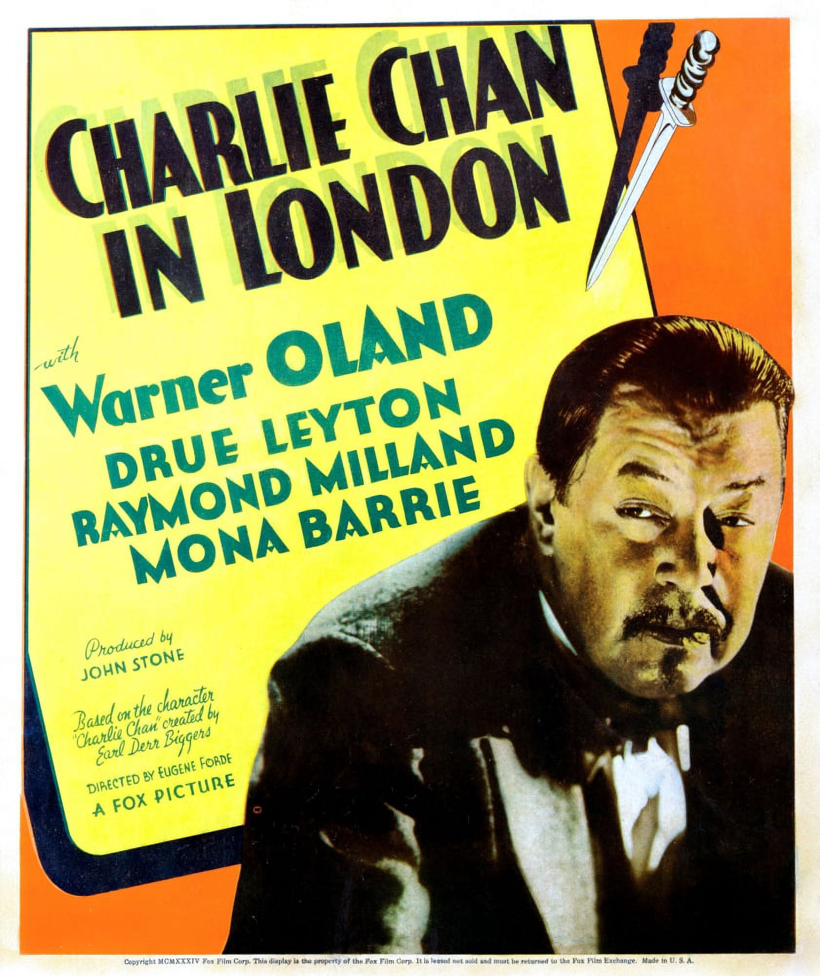 Charlie Chan In London Warner Oland 1934 Tm And Copyright 20Th Century Fox Film Corp. All Rights ...