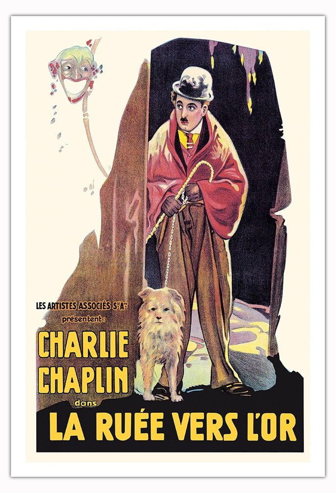Charlie Chaplin in The Gold Rush (dans la Ruée Vers L’or) - Vintage French Film Movie Poster c ...