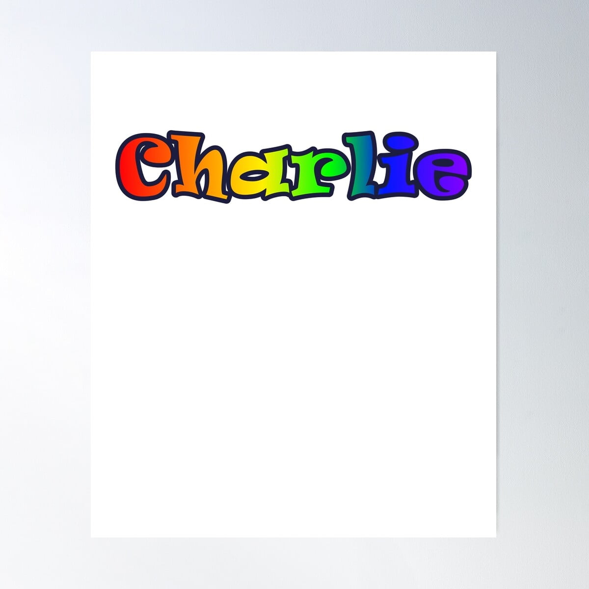 Charlie Graffiti Rainbow Poster Wall Art, Modern Wall Decor For Living ...