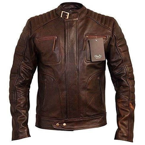 Charlie London Men'sDesigner Weybridge Leather Jacket, Long Sleeve Men ...