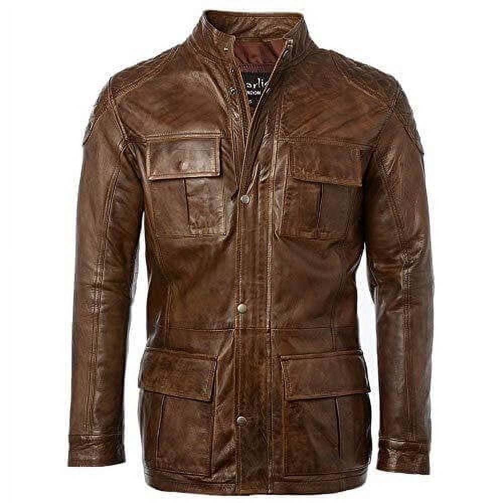 Charlie London Mens 3/4 Soft Vintage Brown Leather Brontes Jacket, Long ...
