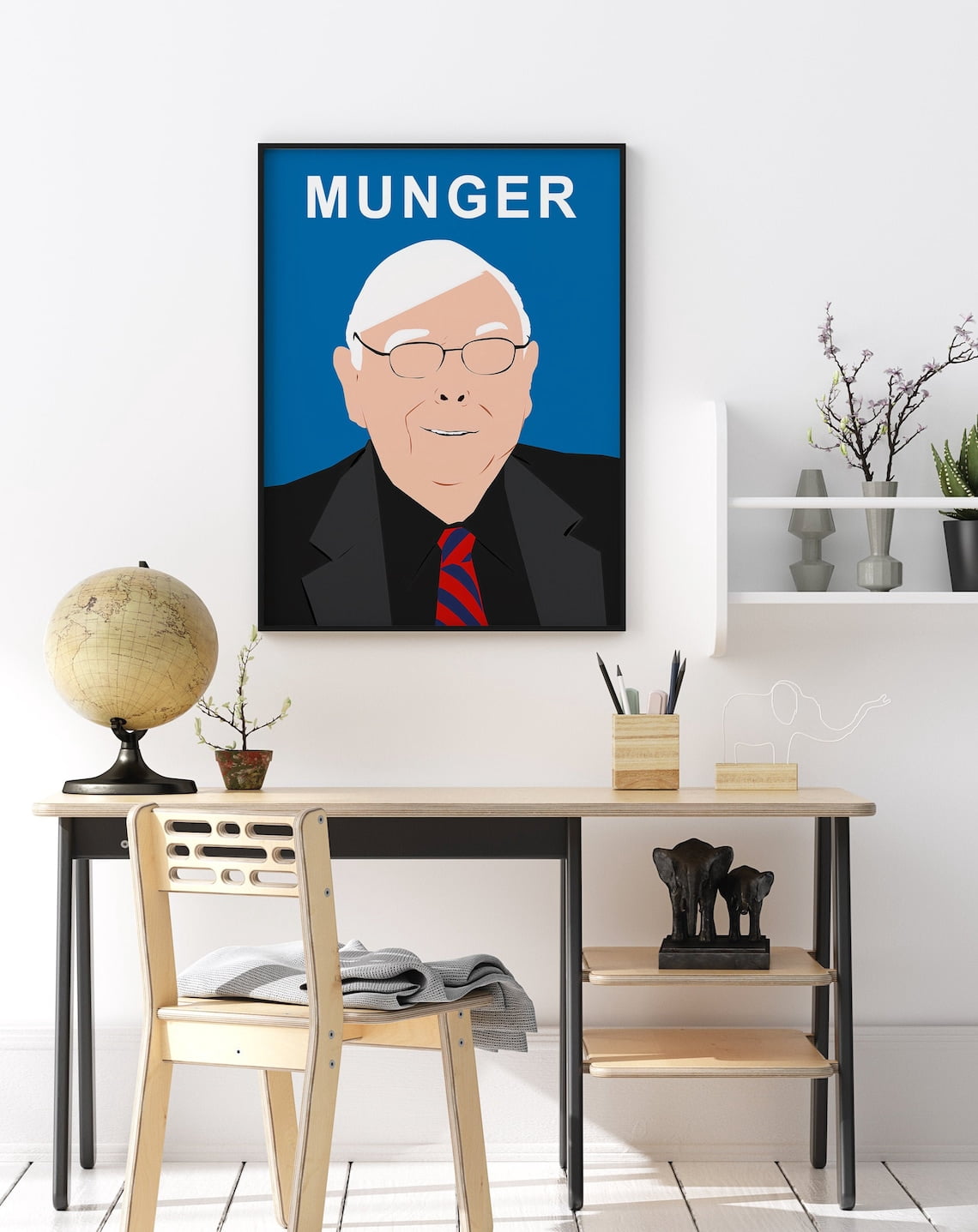 Charlie Munger Portrait Minimalist, Stretched Canvas - Walmart.com