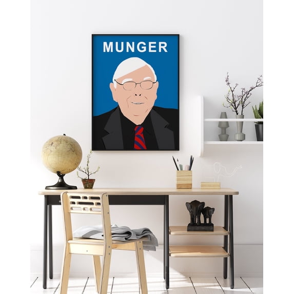 Charlie Munger Portrait Minimalist, Stretched Canvas - Walmart.com