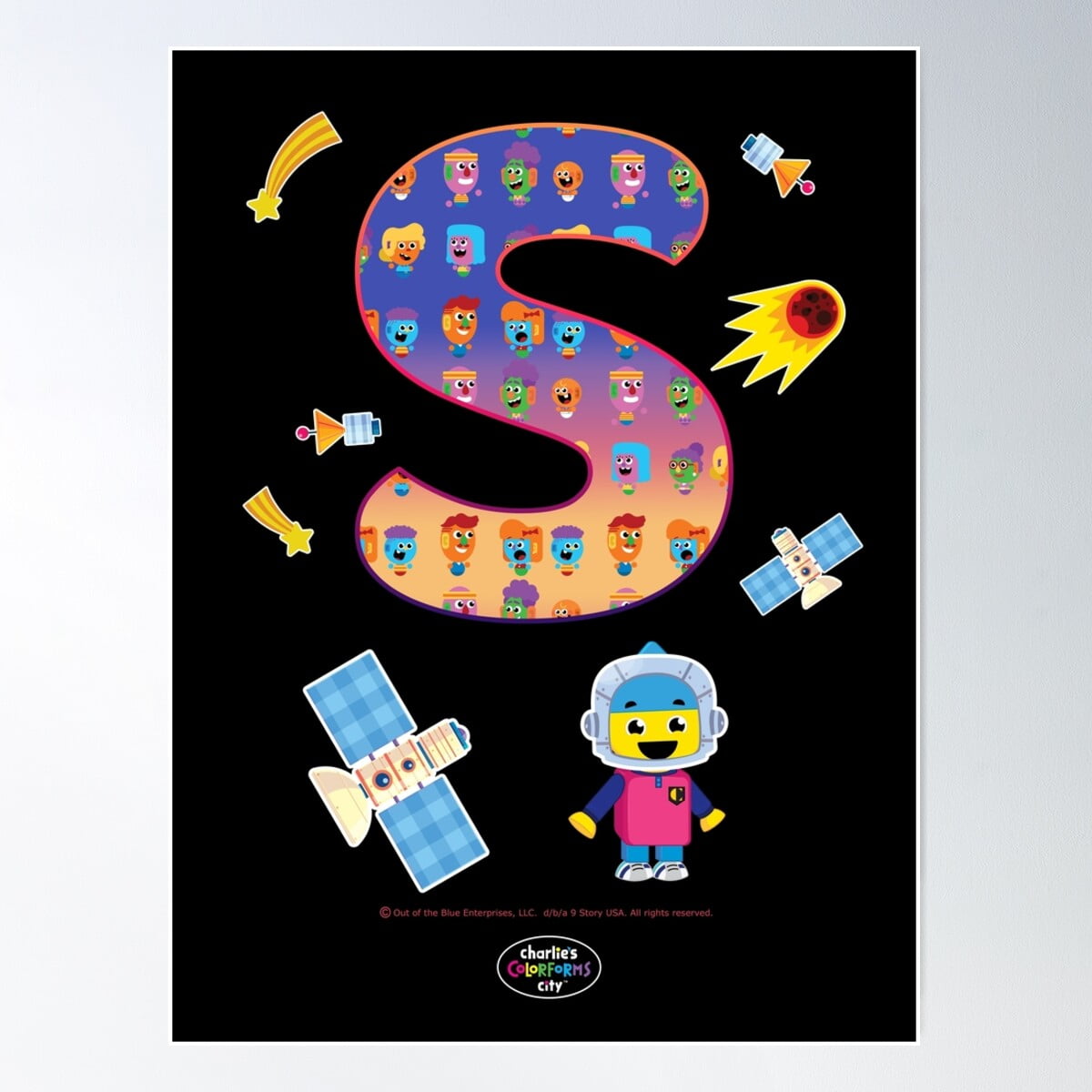 Charlie'S Colorforms City Initial S Poster Wall Art, Modern Wall Decor ...