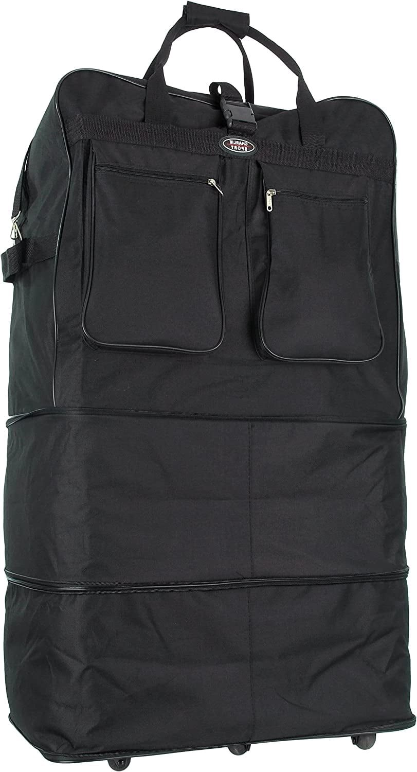 Charlie Sports Large Durable Carry Duffel, 40" Rolling Wheeled Spinner ...