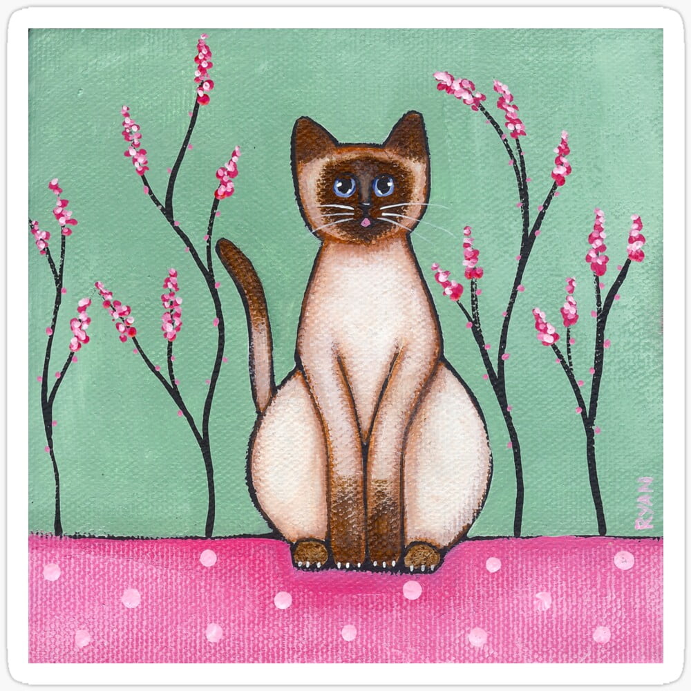 Charlie The Siamese Sticker Phone Decal Water Bottle Stickers Car ...