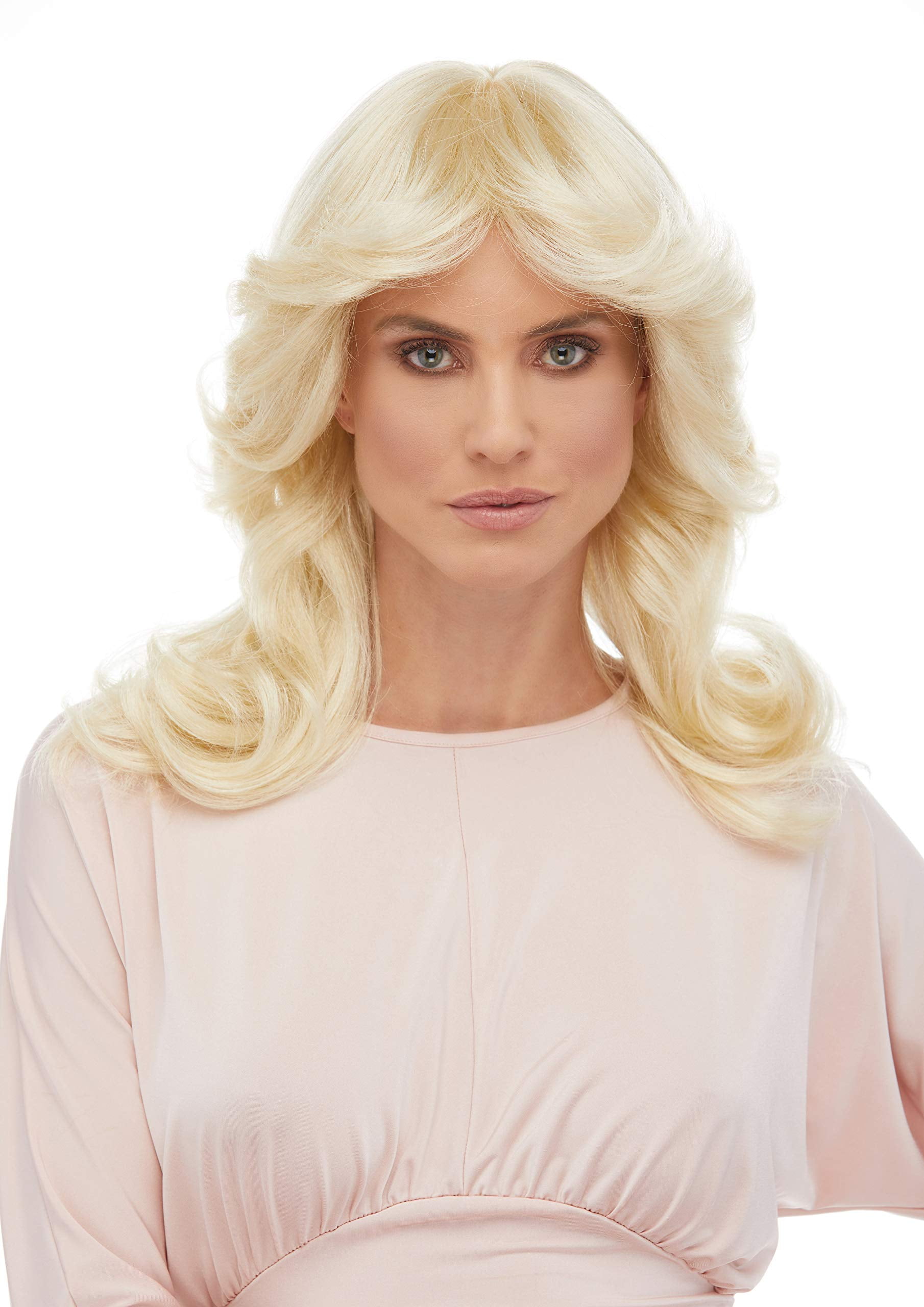 Charlie's Angels 70s Wig Color Blonde - Sepia Costume Wigs Cheryl Ladd Long Wavy Mid Back Length ...