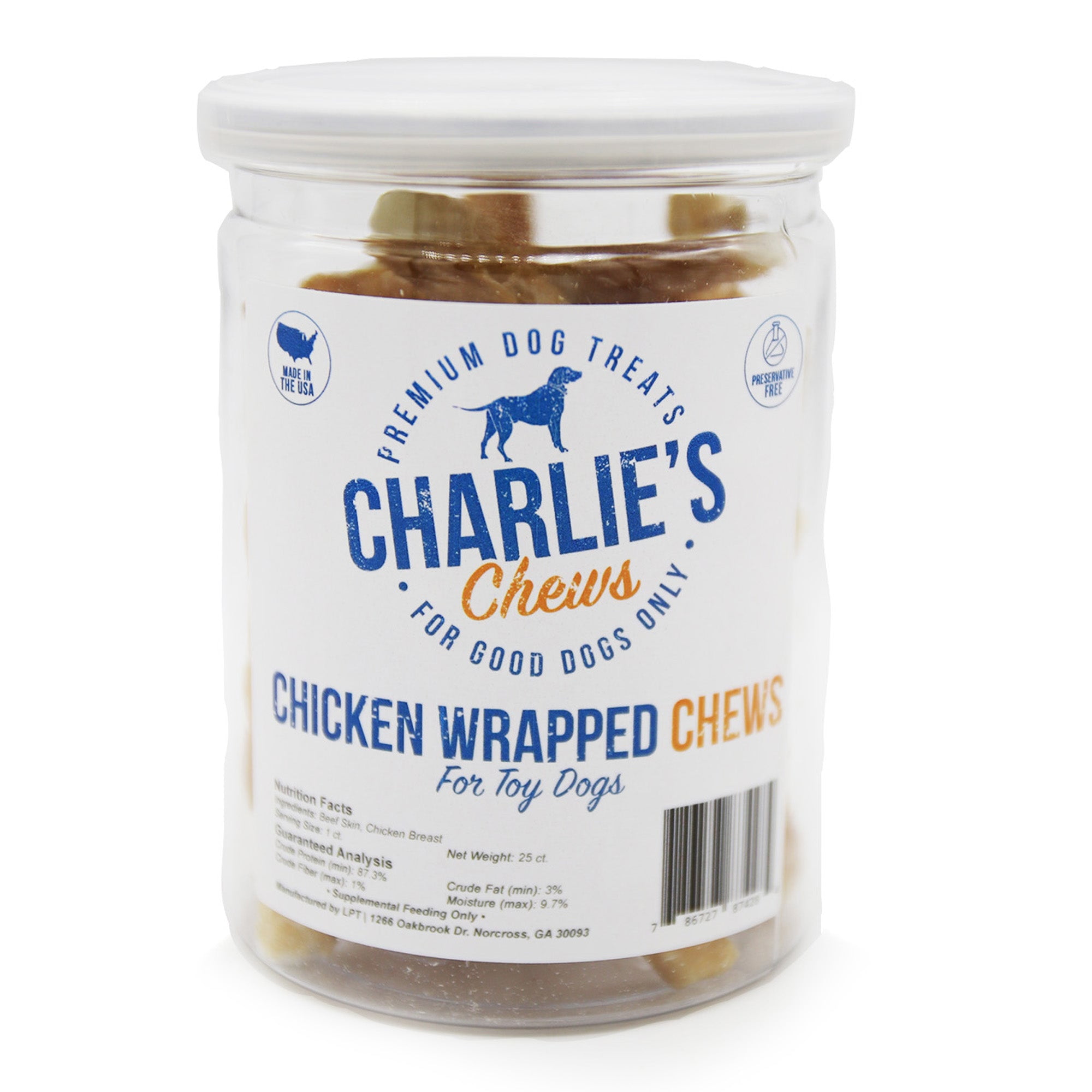 Charlie’s Chews - Chicken-Wrapped Beef Rawhide Sticks, Dental Chews for ...