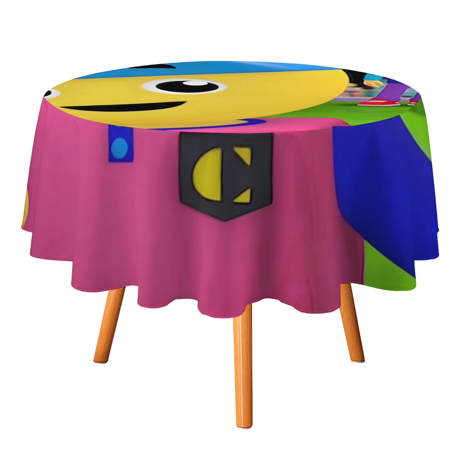 Charlie's Colorforms City-Theme Round tablecloth has an iconic print ...